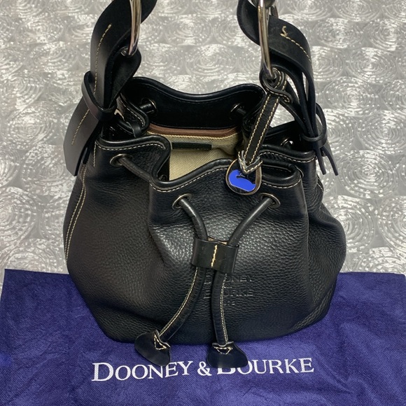 Dooney & Bourke | Bags | Dooney Bourke Drawstring Bucket Leather Bag ...
